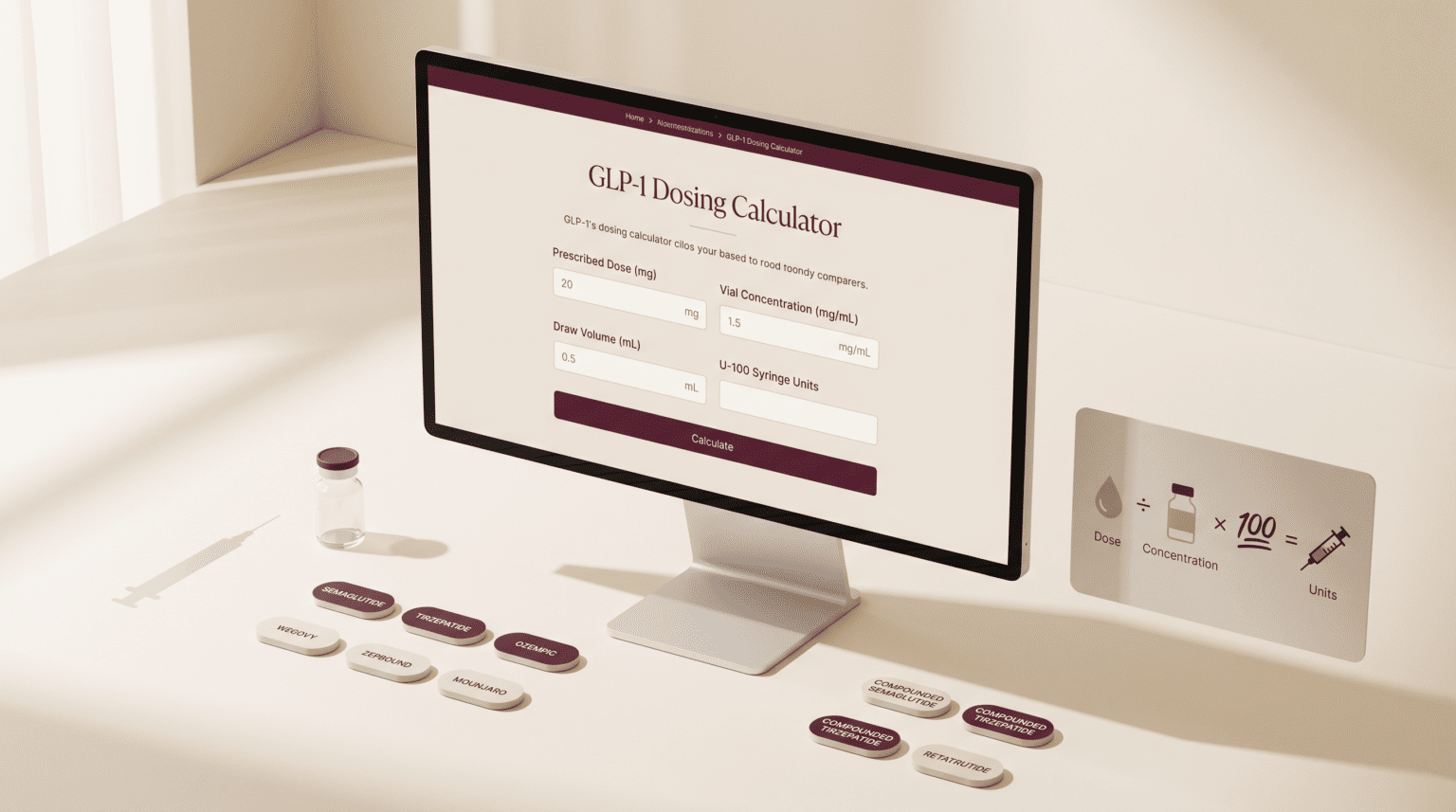 GLP-1 Dosing Calculator - Dose Conversion - Bariatric Journal