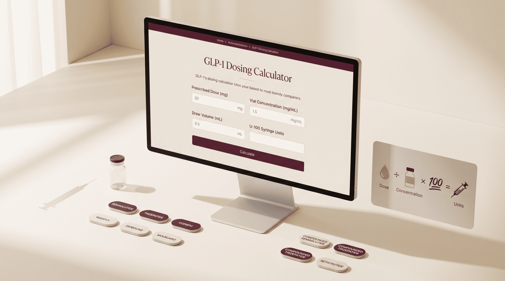 GLP-1 Dosing Calculator - Dose Conversion - Bariatric Journal